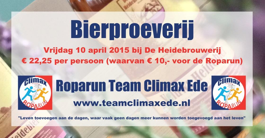 Bierproeverij bij De Heidebrouwerij - Roparun Team Climax Ede